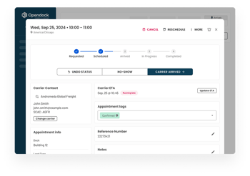 Opendock Dock Scheduling